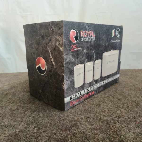 Royal Homeware Bread Bin with Canister (Enzo Cream) - Bidsy