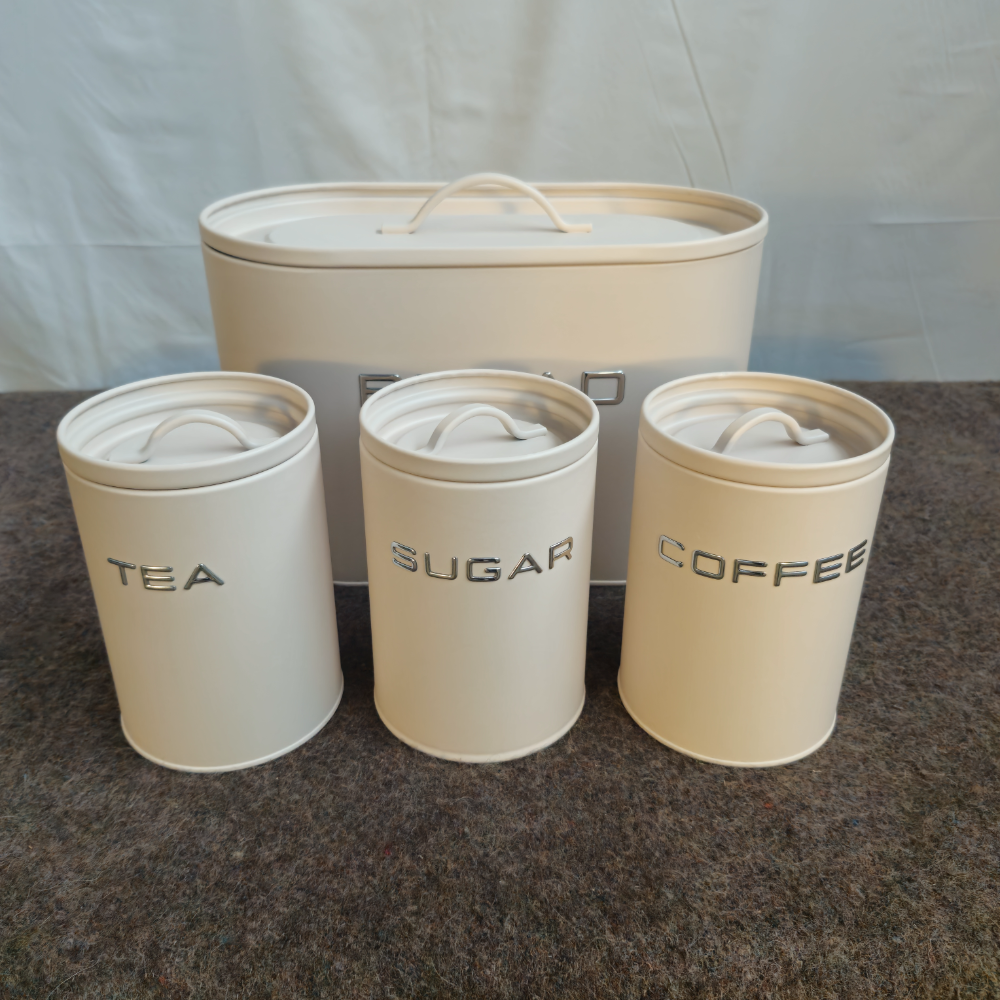 Royal Homeware Bread Bin with Canister (Enzo Cream) - Bidsy