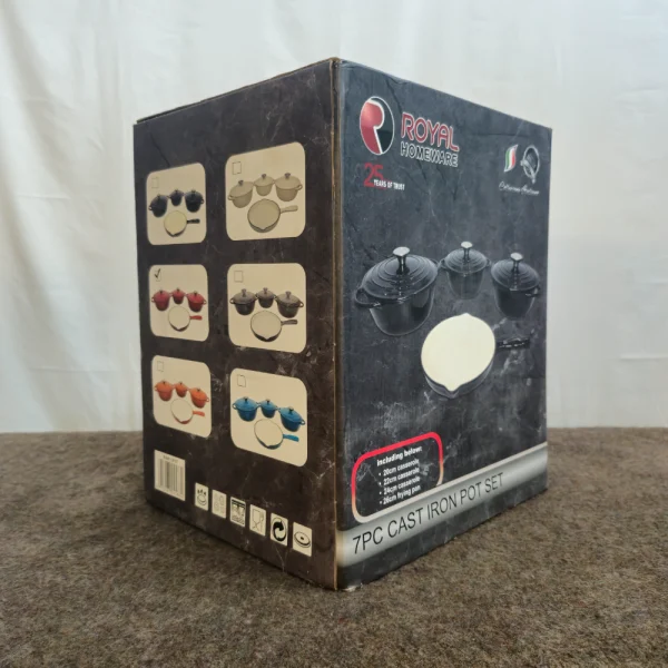 Royal Homeware 7pce Cast Iron Pot Set Red - Bidsy