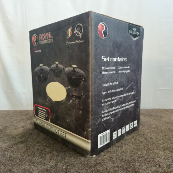 Royal Homeware 7pce Cast Iron Pot Set Red - Bidsy